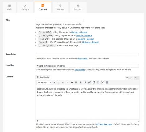 Setting up your WordPress theme? Here is how to easily create an under construction page – Codestag